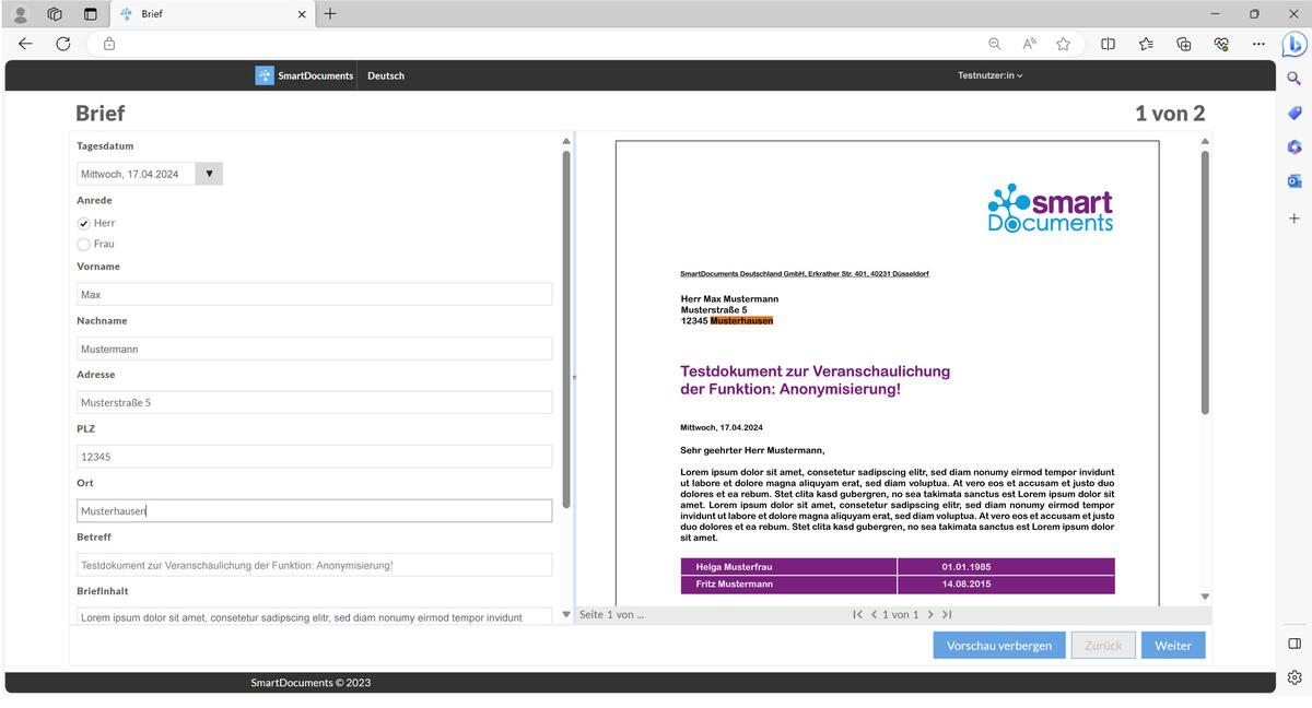 Neu! Dokumente mit SmartDocuments anonymisieren / SmartDocuments Deutschland GmbH